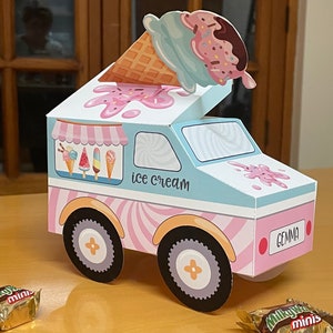 Ice Cream Truck Favor Box Printable Party Favors, Two Sweet Birthday ...