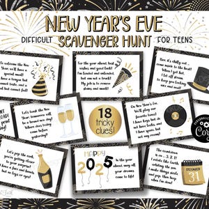 2025 New Years Eve Scavenger Hunt for Teens / Teenager New Year's Eve ...