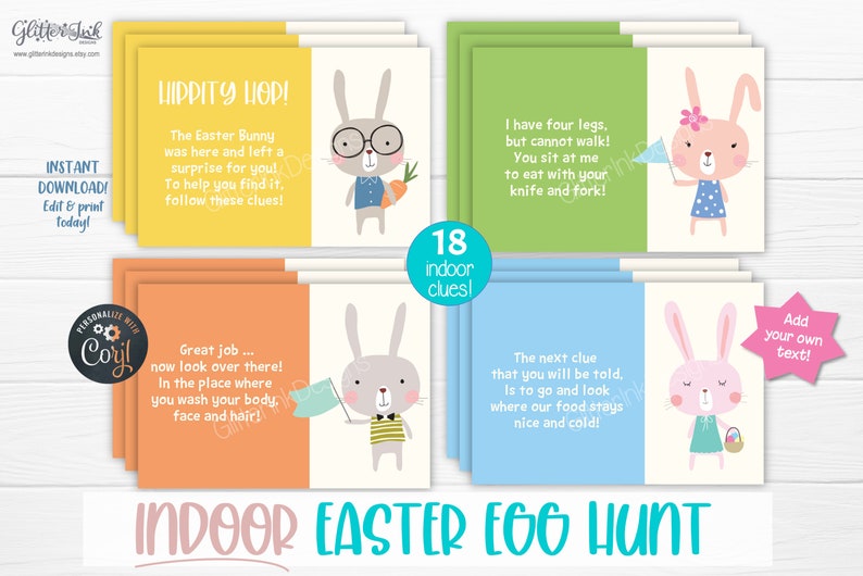 Indoor Easter Scavenger Hunt for Kids / Easter Egg Hunt Clues - Etsy