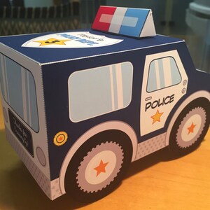 Police Car Favor Box Centerpiece Decoration, First Responder Printable ...