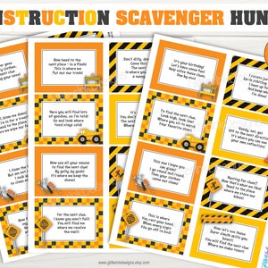 Construction Party Scavenger Hunt / Under Construction Treasure Hunt ...