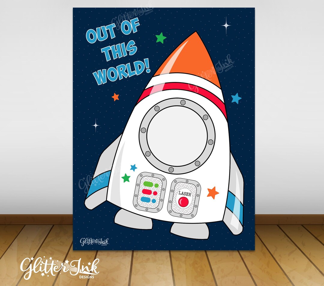 PRINTABLE 36x48" Outer Space Party Photo Booth Frame / Astronaut Rocket ...