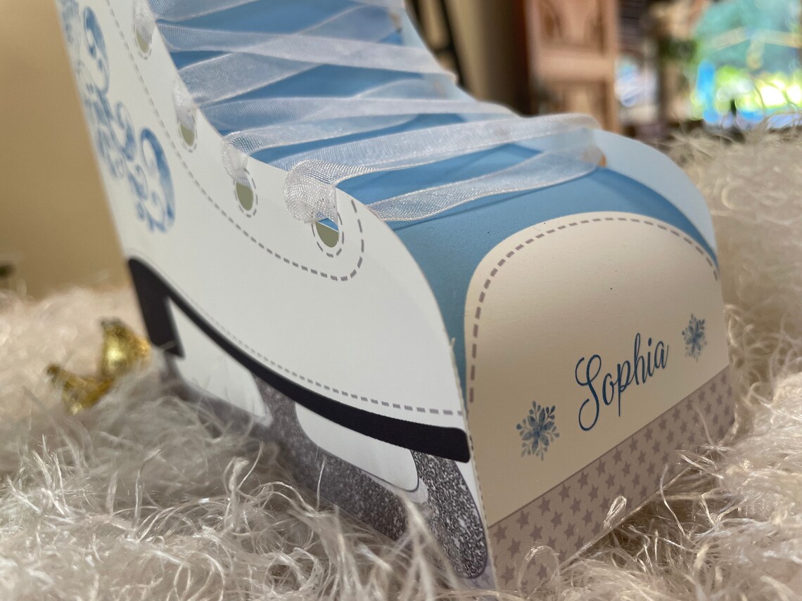 Ice Skate Favor Box / Ice Skating Party Favors / Ice Princess | Etsy