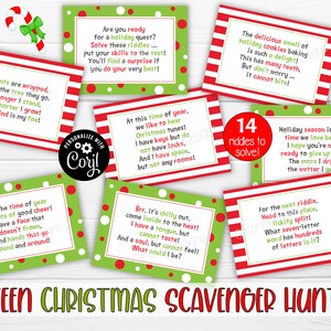 Teen Christmas Scavenger Hunt Riddles, Printable Xmas Tricky Treasure ...