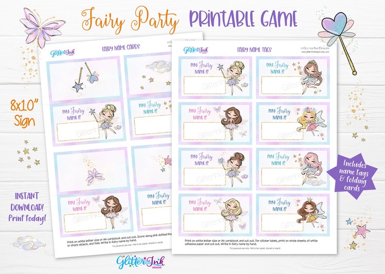 What's Your Fairy Name Printable Party Game / Fairy Party Name ...