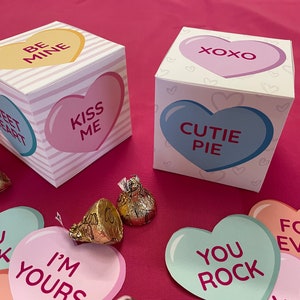 Valentines Day Conversation Hearts Printable Favor Boxes / Valentine ...