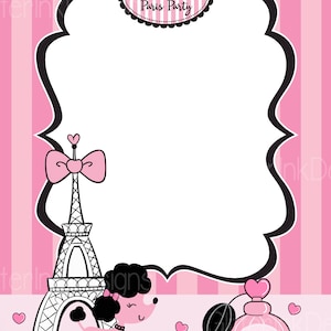 PRINTABLE Paris Theme Party Photo Booth Frame / Paris Party Prop ...