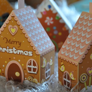 Gingerbread House Christmas Tree Ornaments / Gingerbread Gift Boxes ...