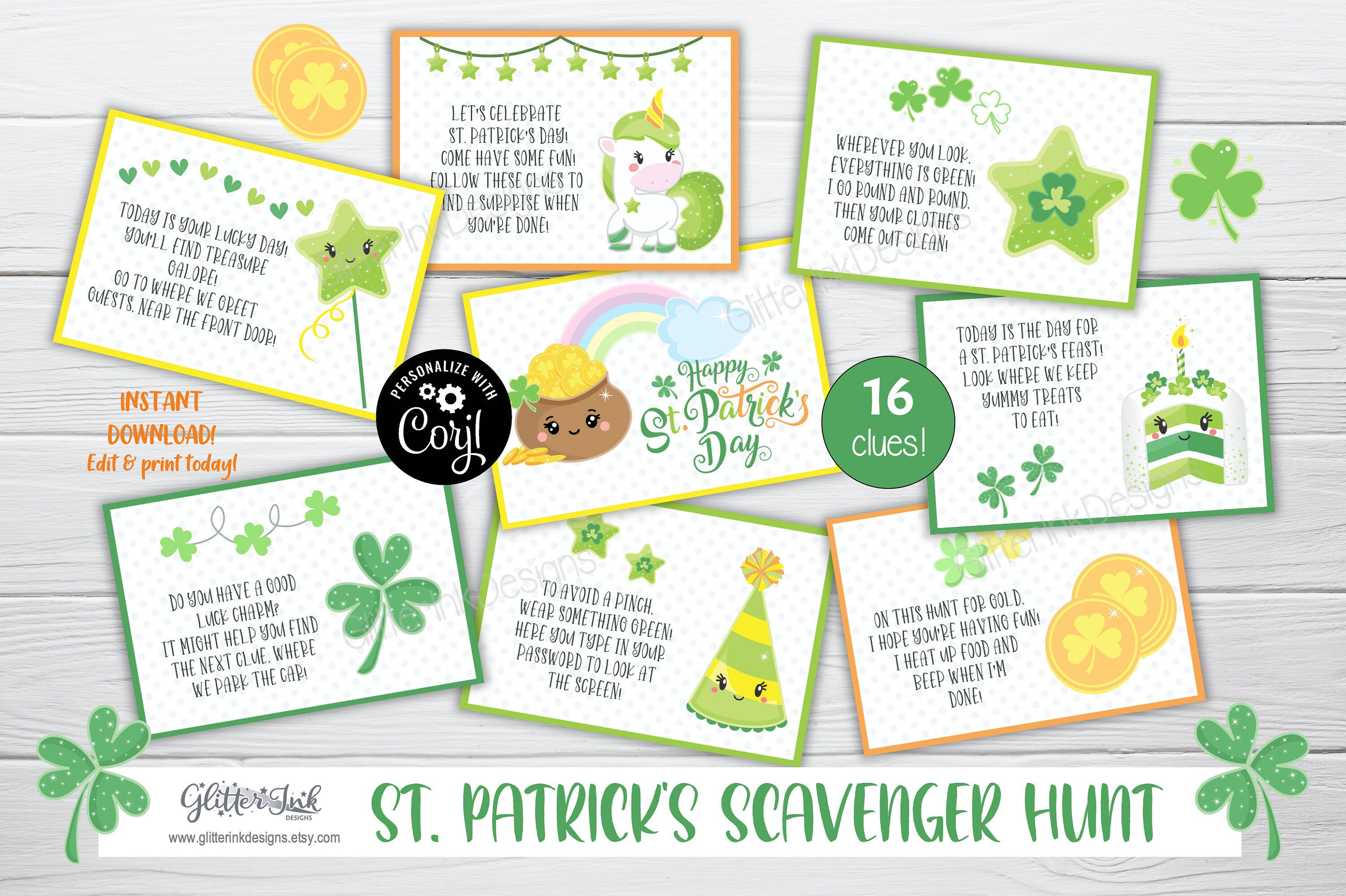 St Patricks Day Scavenger Hunt for Kids / St Patricks Day - Etsy