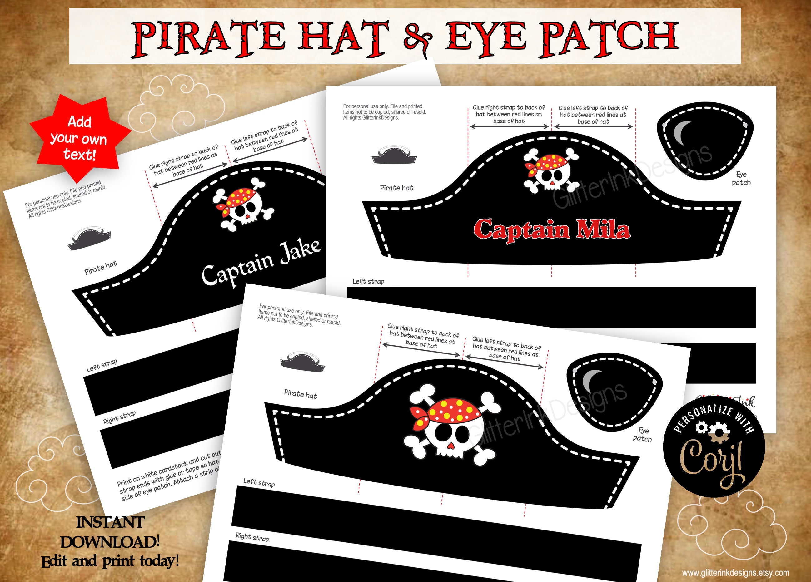Jake Pirate Hat Template