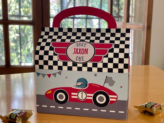 FAST ONE Race car party printable favor boxes / Race car birthday party ...