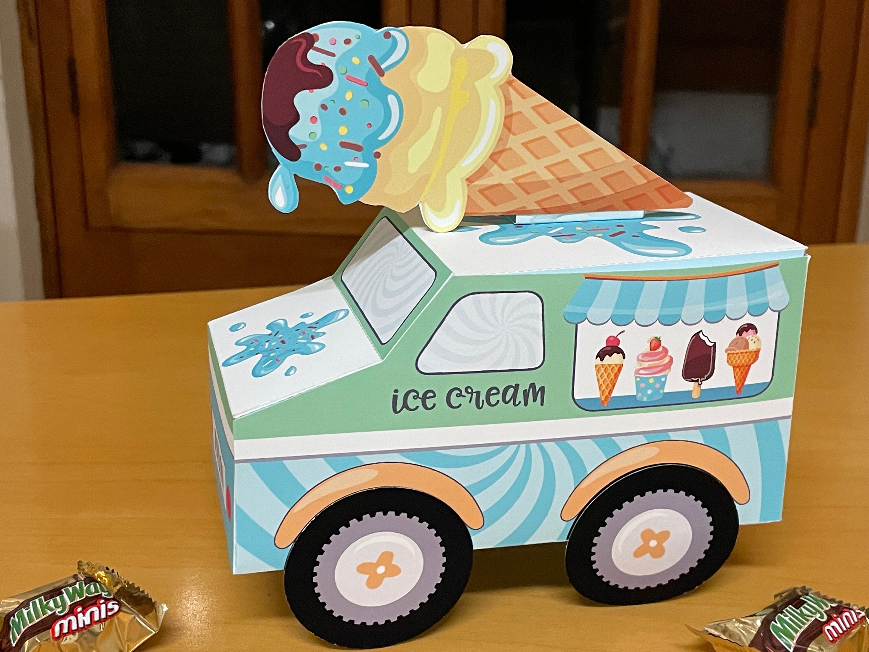 Ice Cream Truck Printable Favor Box / DIY Ice Cream Party Favors ...