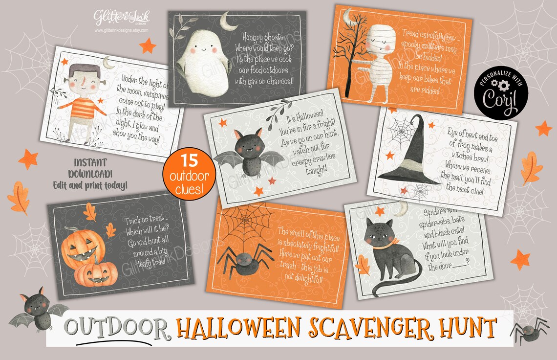 Outdoor Halloween Scavenger Hunt / Kids Halloween Treasure - Etsy