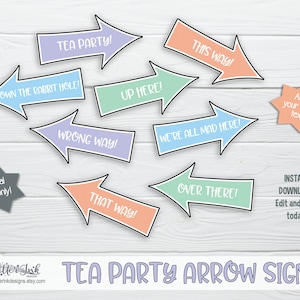 Alice in Wonderland Tea Party Signs / Vintage Pastel Mad Hatter Tea ...