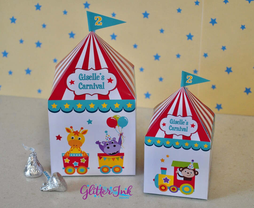 Circus Party Favor Box / Circus Treat Boxes / Carnival Party / Circus ...