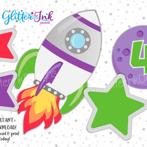Outer Space Party Printable Cake Topper / Space Centerpiece / Space ...