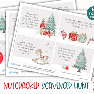 Nutcracker Christmas Scavenger Hunt Clue Cards, Indoor Family Games ...