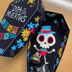 Day of the Dead Coffin Treat Box, Día De Los Muertos Sugar Skull Party ...