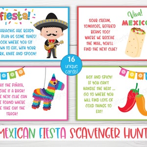 Mexican Fiesta Family Party Games / Taco Tuesday Birthday Scavenger ...