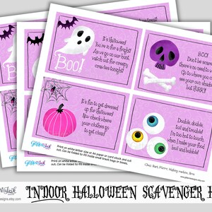 Indoor Halloween Scavenger Hunt / Kids Halloween Treasure Hunt Clues ...