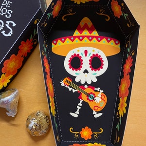 Day of the Dead Coffin Treat Box, Día De Los Muertos Sugar Skull Party ...