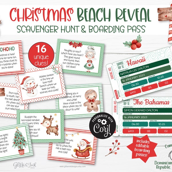 Christmas Scavenger Hunt Vacation Reveal - Etsy