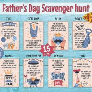 Father's Day Scavenger Hunt / Best Dad Ever Treasure Hunt Clues / Super ...