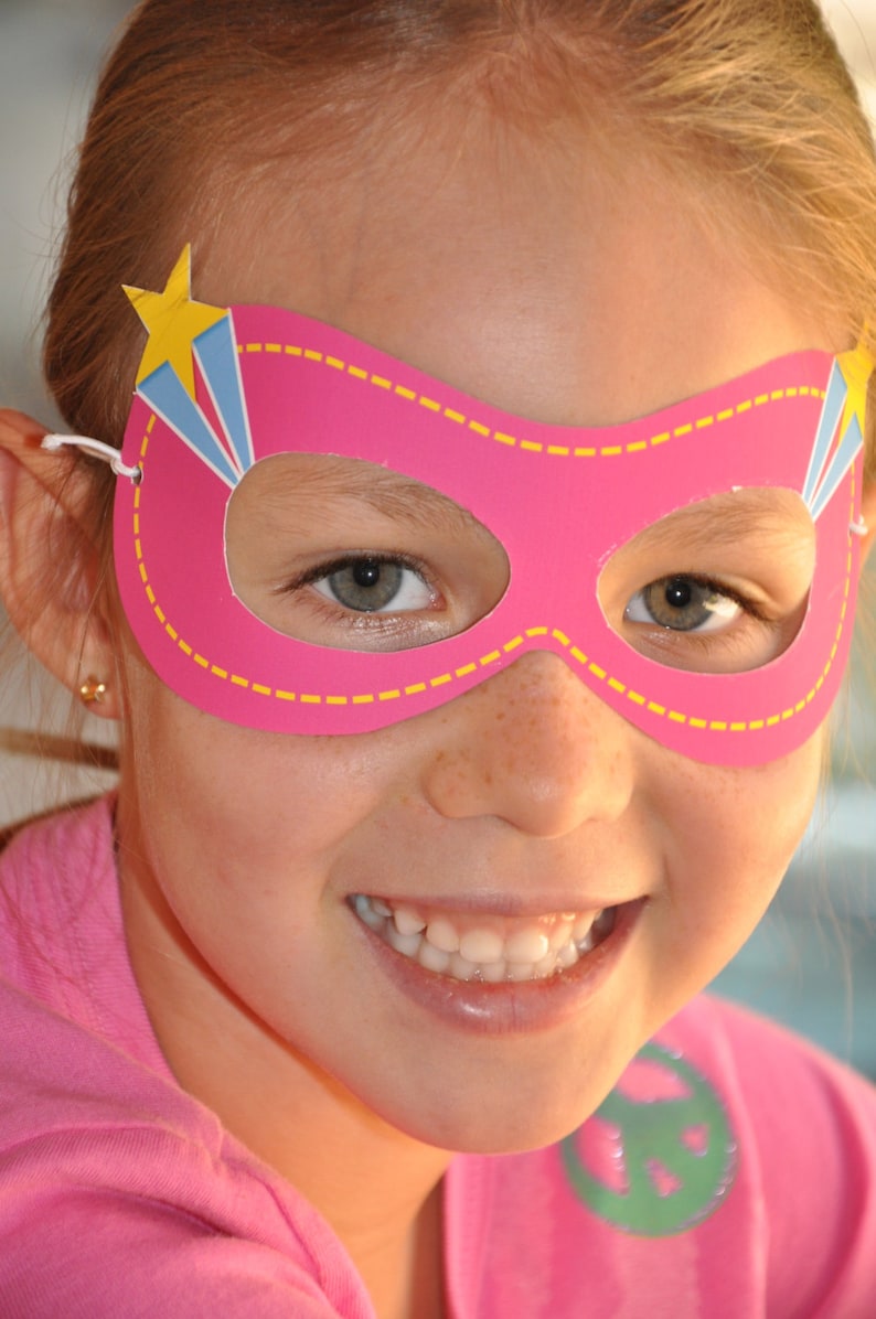 Super Girl Super Heroes Party Pdf Printable Superhero Eye - Etsy