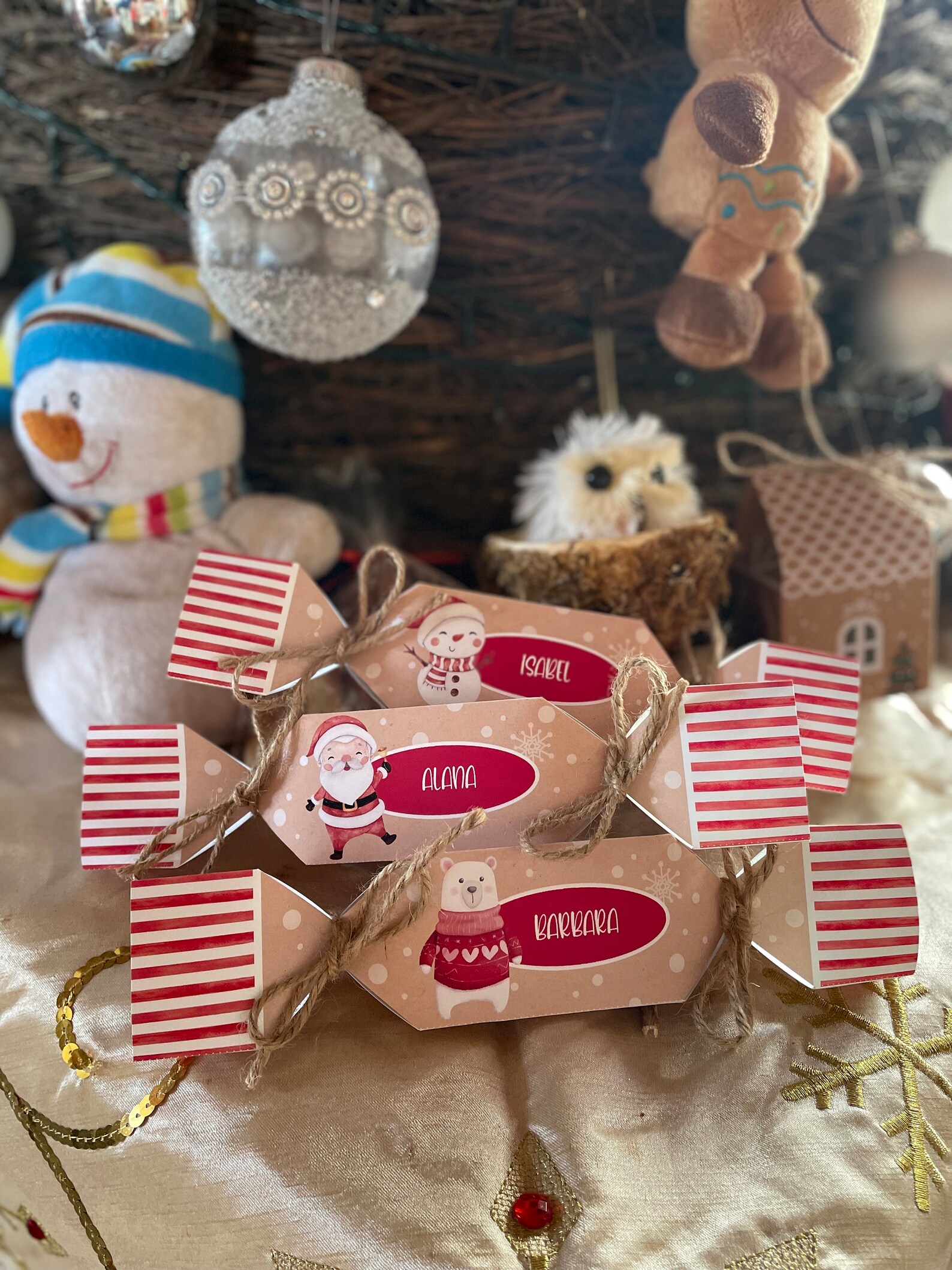 Christmas Cracker Printable Bon Bon Gift Boxes, Personalized Kraft ...