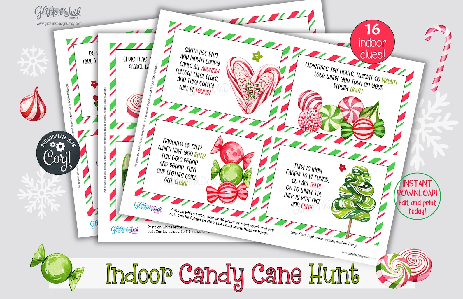 Indoor Candy Cane Hunt / Christmas Scavenger Hunt / Christmas - Etsy