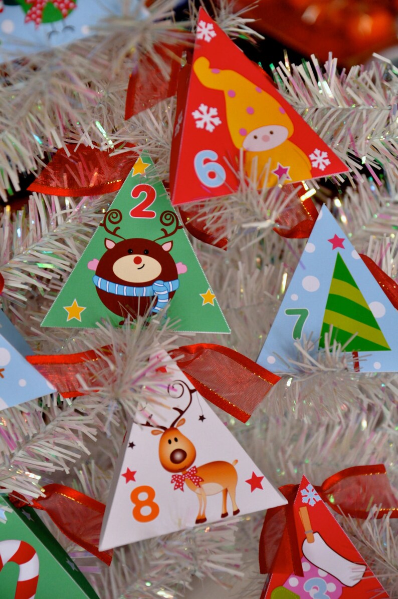 Christmas Tree Advent Calendar Printable Boxes / Christmas - Etsy