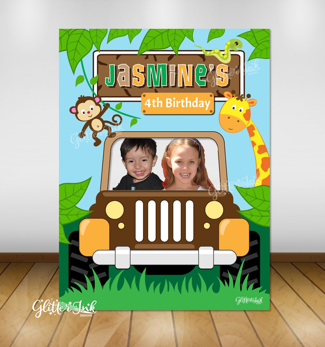 PRINTABLE 36x48" Safari Party Photo Booth Prop / Jungle Birthday ...