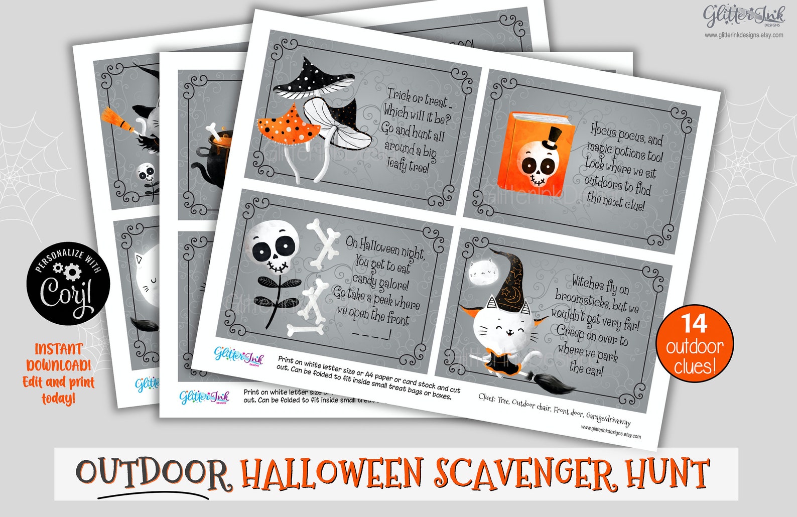 Outdoor Halloween Scavenger Hunt / Kids Halloween Treasure | Etsy