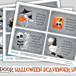 Outdoor Halloween Scavenger Hunt / Kids Halloween Treasure Hunt Clues ...