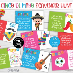Cinco De Mayo Scavenger Hunt for Kids, Mexican Fiesta Editable Treasure ...