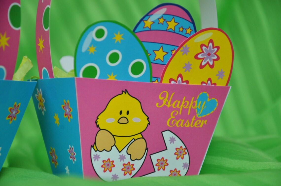 Mini Easter Basket / Easter Egg Hunt Easter Chick and Easter - Etsy