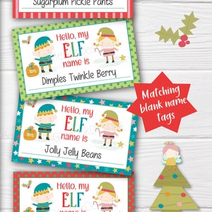 What's Your Elf Name Game / Elf Printable Sign, Name Tags & Name Cards ...
