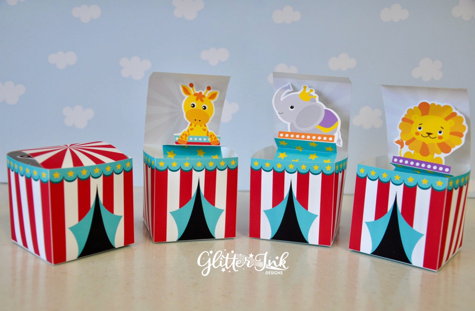 Circus Carnival Jack in the Box Pop up Favor Box Animal Zoo | Etsy