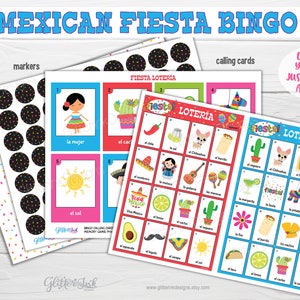 Mexican Fiesta Bingo / Taco Tuesday Printable Party Game / Loteria ...