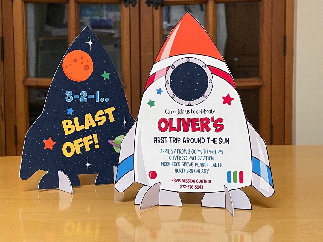 Outer Space Party Printable Invitation / Astronaut Birthday Standing ...