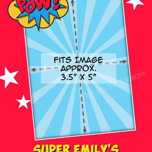 Super Hero Photo Frame Thank You Card Party Favors, Superhero Printable ...