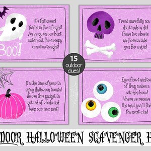 Outdoor Halloween Scavenger Hunt / Kids Halloween Treasure Hunt Clues ...