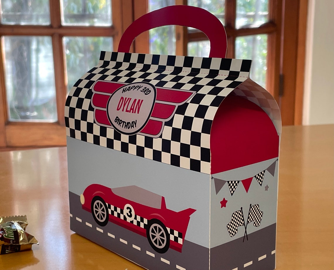 Race Car Birthday Printable Favor Boxes, Two Fast Racing Driver ...