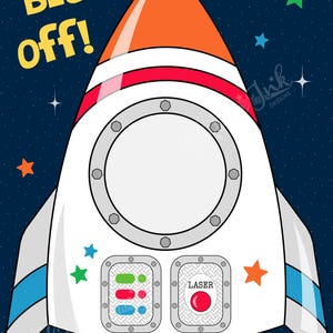 PRINTABLE 36x48" Outer Space Party Photo Booth Prop / Astronaut Decor ...