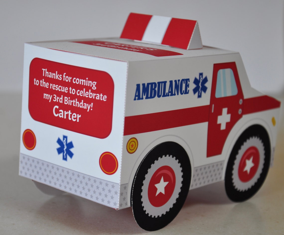 Ambulance Party Favor Box Centerpiece Decoration, First Responders ...