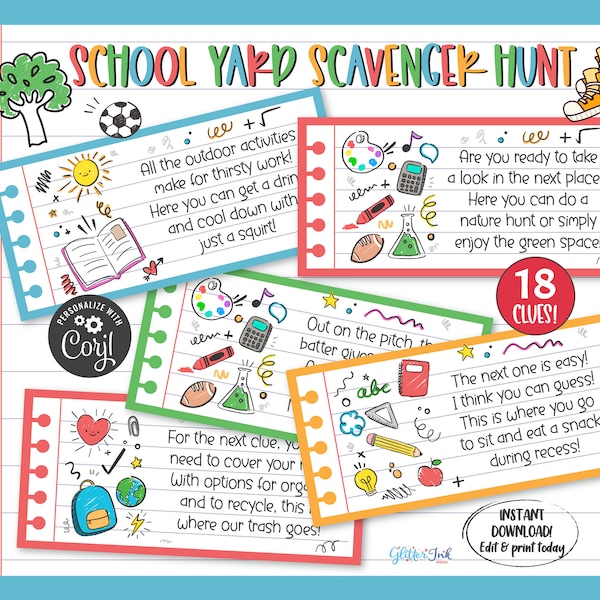 Scavenger Hunt Rhyming School - Etsy