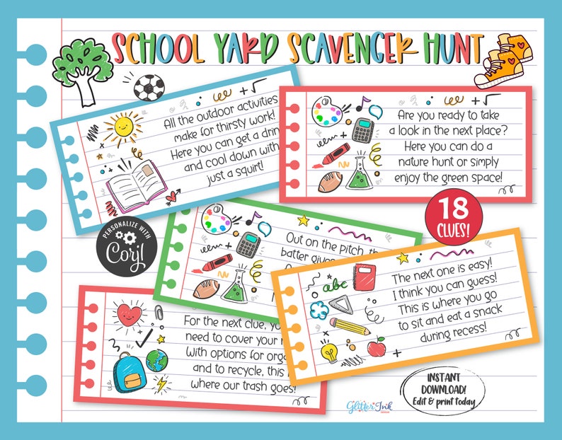 School Yard Outdoor Playground Scavenger Hunt Rhyming Riddle - Etsy