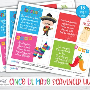 Cinco De Mayo Scavenger Hunt for Kids, Mexican Fiesta Editable Treasure ...