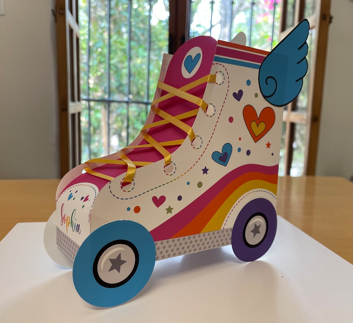 Groovy Rainbow Party Roller Skate Party Favor Boxes / Skate - Etsy