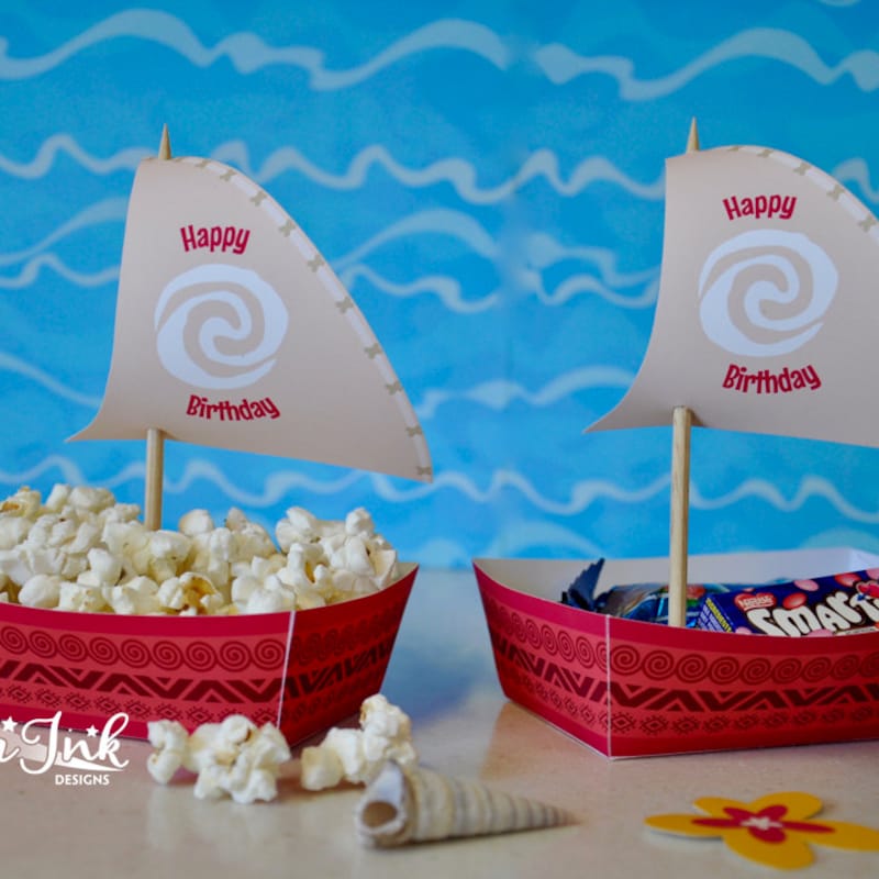 Moana Popcorn Boxes - Etsy
